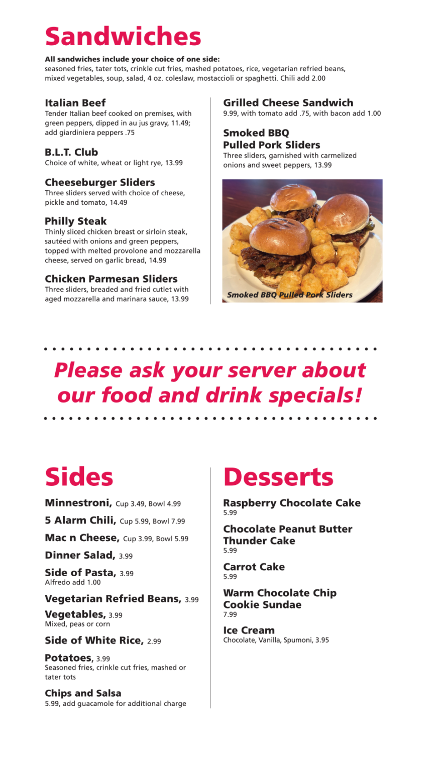 Village Inn Menu | Village Inn Pizzeria